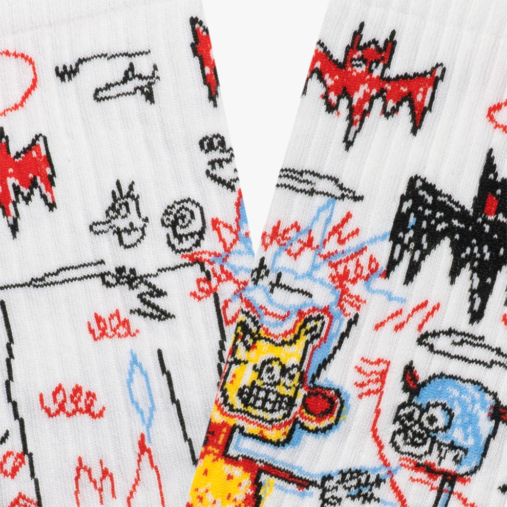 Athletic Socks | Athletic Basquiat Batman | Basquiat x Jimmy Lion